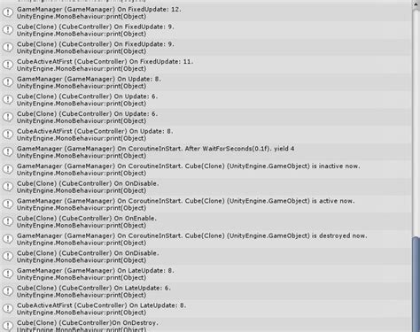 Unity 时间方法执行顺序生命周期