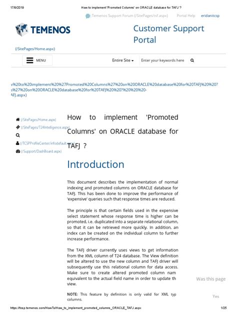 How To Implement Promoted Columns On Oracle Database For Tafj Pdf