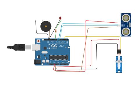 Circuit Design Barrera Automatica Tinkercad