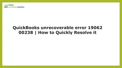 Ppt Best Practices For Preventing Quickbooks Unrecoverable Error