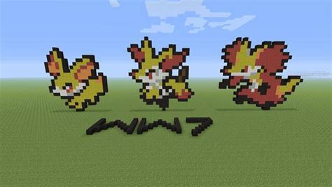Minecraft Fennekin Braixen And Delphox By Ww7 On Deviantart