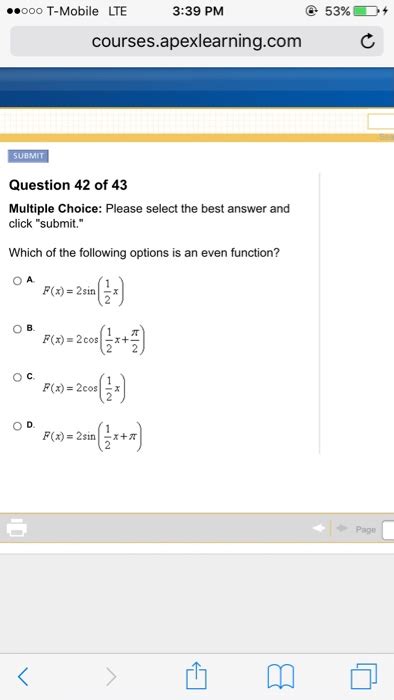 solved which of the following options is an even function