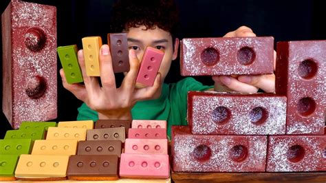 Asmr 딱딱한 벽돌모양 디저트🧱벽돌 케이크 벽돌 초콜릿 휘낭시에 생크림 찍먹방~ Brick Dessert Brick Cake Brick Chocolate Mukbang