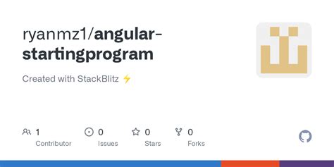 Github Ryanmz1 Angular Startingprogram Created With Stackblitz ⚡️
