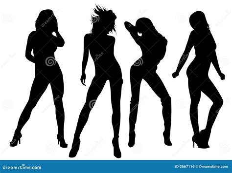 Silhouettes Of Dancing Girls Stock Vector Illustration Of Party