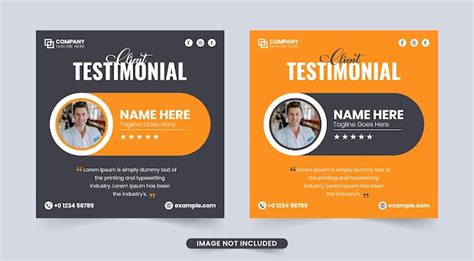 Premium Vector Customer Feedback Testimonial Design With Dark And Orange Colors Modern