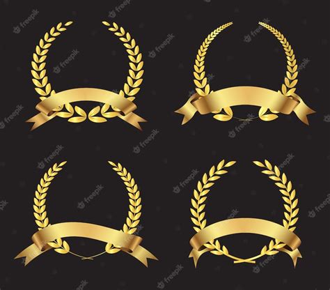 황금 화환 모음 무료 벡터