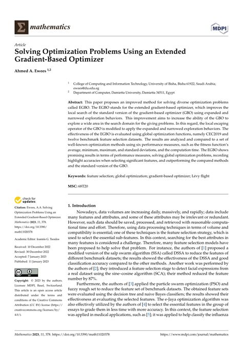 Pdf Solving Optimization Problems Using An Extended Gradient Based Optimizer