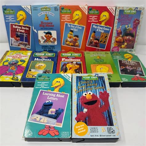 Sesame Streetelmo Vhs Tape Lot 12 Elmo Sing Along Big Bird Bert