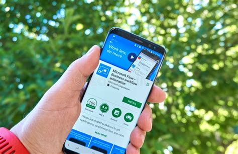 Microsoft Flow Mobile App On Samsung S8 Editorial Photography Image Of Hand Digital 127260212