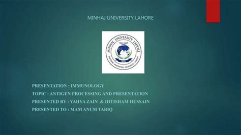 Antigen Processing And Presentation Pptx Biological Sciences Science