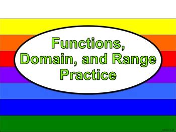Functions Domain And Range Practice Algebra Distance Learning TpT