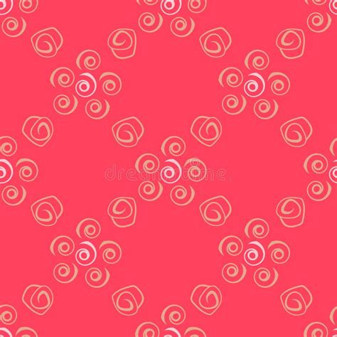 Vector Seamless Pattern With Abstract Floral Elements On A Pink Background Stock Vector