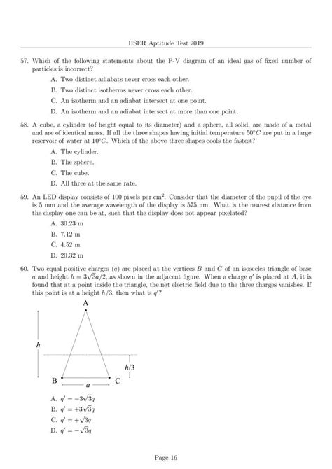 Iiser Aptitude Test 2019 Question Paper Pdf Download Here Aglasem