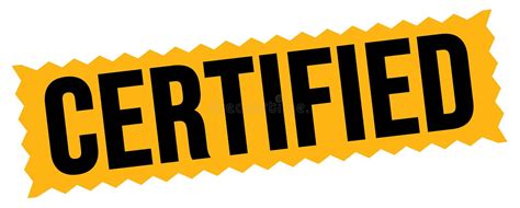 Certified Text Written On Orange Black Zig Zag Stamp Stock Illustration