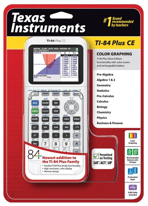 Texas Instruments TI 84 Plus CE Graphing Calculator White Amazon