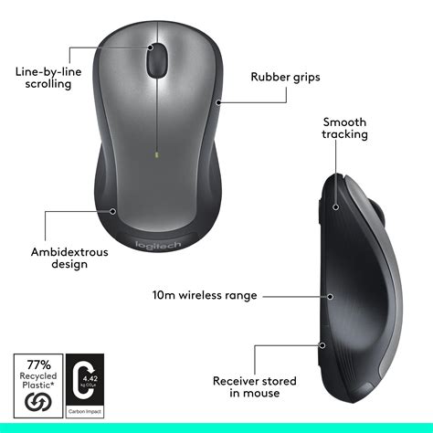 Customer Reviews Logitech M310 Wireless Optical Ambidextrous Mouse Wireless Silver 910 001675