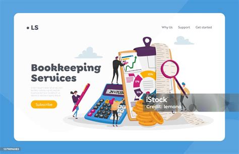 회계 금융 은행 데이터 방문 페이지 템플릿을 구성합니다 거대한 클립 보드의 작은 회계사 문자 개념에 대한 스톡 벡터 아트 및 기타 이미지 Istock