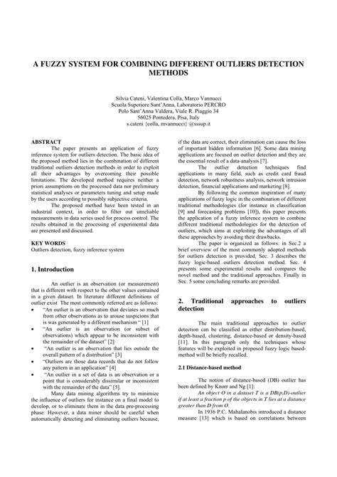 Pdf A Fuzzy System For Combining Different Outliers Detection Methods
