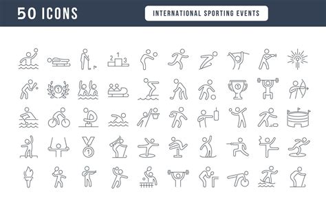 Set Of Linear Icons Of International Sporting Events 10562202 Vector