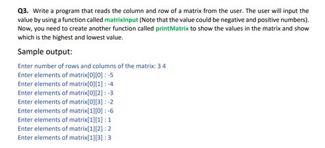 Solved Q3 Write A Program That Reads The Column And Row Of