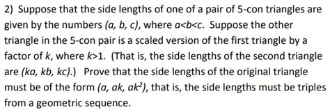 Solved Suppose That The Side Lengths Of One Of A Pair Of Chegg Com