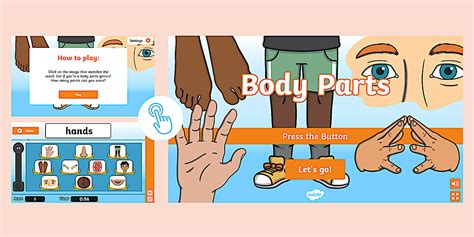 Body Parts Interactive Press The Button Game Teacher Made
