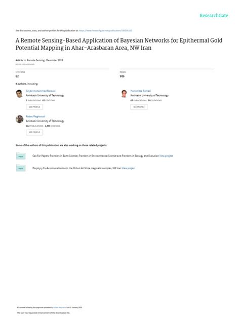 A Remote Sensing Based Application Of Bayesian Net Pdf Principal Component Analysis Remote