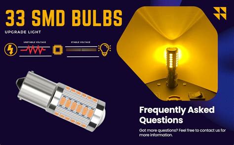 33 Smd 382 P21w Bulb Xenon Amber Indicator Bulbs 12v Led Car Bulbs Turn ...