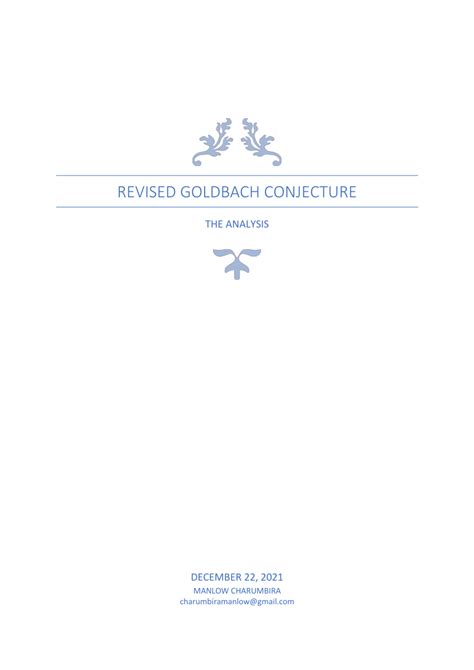 Pdf Revised Goldbach Conjecture