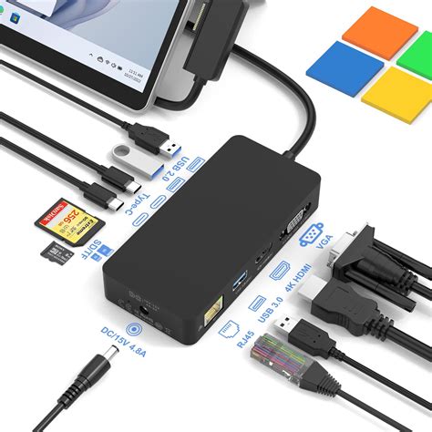 Microsoft Surface Docking Station 12 In 1 Triple Display Surface Dock 2 Hdmi Vga