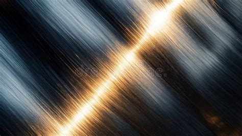 Abstract Metallic Surface With Diagonal Lines And Glowing Highlights Stock Illustration