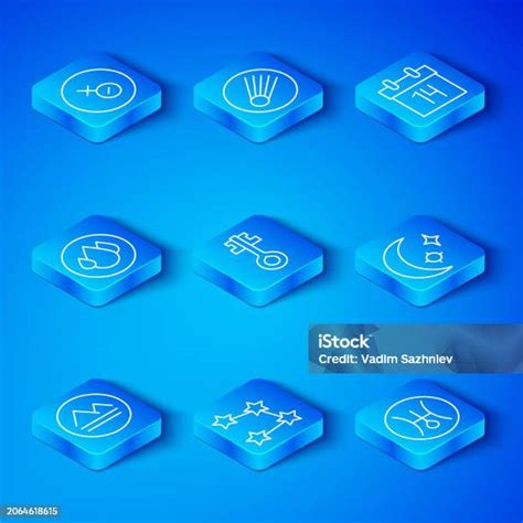 라인 지구 요소 오래 된 마법 키 별자리 조디악 달과 별 달력 물방울 금성 기호 및 기호 천왕성 아이콘을 설정합니다 벡터 3차원 형태에 대한 스톡 벡터 아트 및 기타 이미지