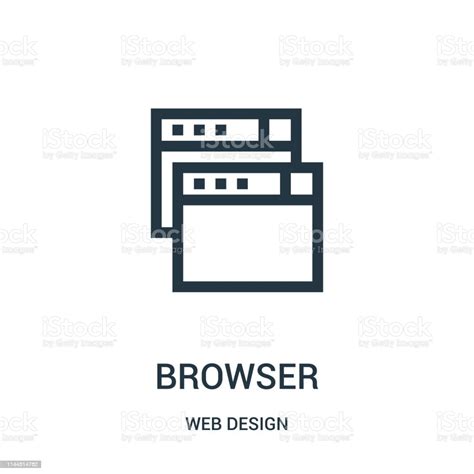 웹 디자인 컬렉션에서 브라우저 아이콘 벡터입니다 얇은 라인 브라우저 개요 아이콘 벡터 일러스트 레이 션입니다 0명에 대한 스톡 벡터 아트 및 기타 이미지 Istock