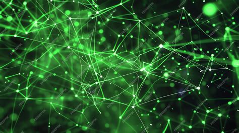 Glowing Green Neural Network Abstract Digital Background Plexus Effect Artificial Intelligence
