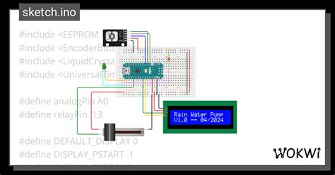 Rain Water Pump Controller Wokwi Esp32 Stm32 Arduino Simulator