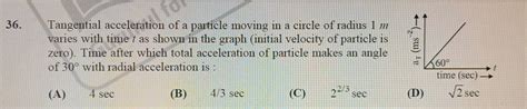 36 tangential acceleration of a particle moving in a circle of radius