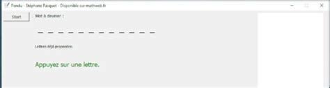 Le jeu du pendu en Python Mathweb fr Démarche et script