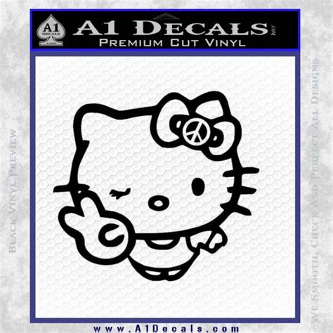 Hello Kitty Peace Sign R Decal Sticker A1 Decals