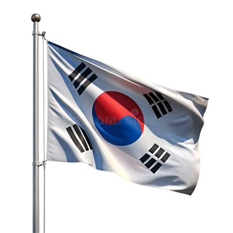 South Korea National Flag Isolated On White Background Stock