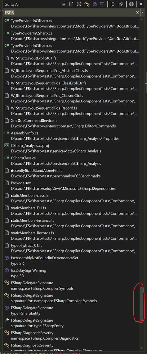 Improve Go To All Navigation In Vs · Issue 14826 · Dotnetfsharp