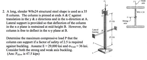 solved weak axis 2 a long slender w8x24 structural stee