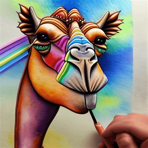 rainbow camel 3d masterpiece · creative fabrica