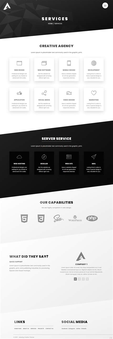 Adosting Creative Html5 And Css3 Responsive Theme Website Template