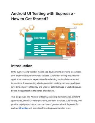 Android UI Testing With Espresso How To Get Started Pdf