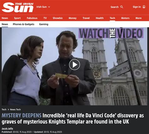 The Sun Publishes Story Of Templar Graves Being Discovered On Jesuit