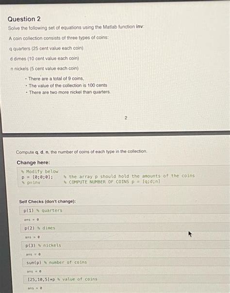 Solved Question 2 Solve The Following Set Of Equations Using