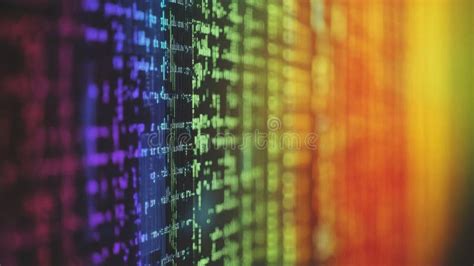 Colorful Lines Of Computer Code On Screen Stock Illustration