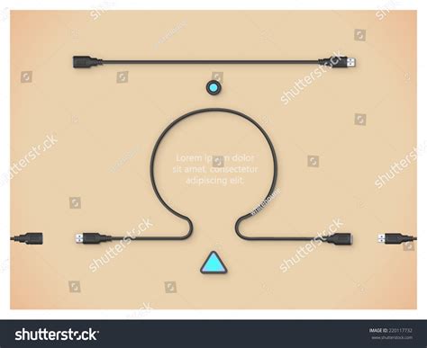 Usb Wire Conceptual Composition Stock Vector Royalty Free 220117732