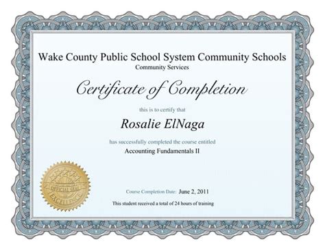 Accounting Fundamentals Ii Certificate Ppt